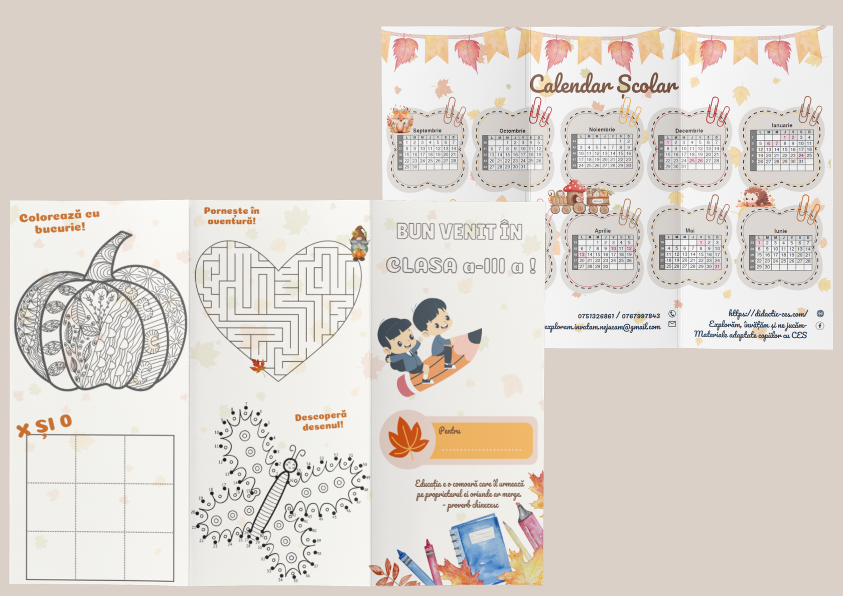 Pliante pentru prima zi de școală – Materiale Didactice Adaptate Copiilor cu CES