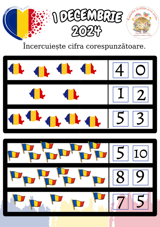 Fișe lucru 1 DECEMBRIE – Materiale Didactice Adaptate Copiilor cu CES